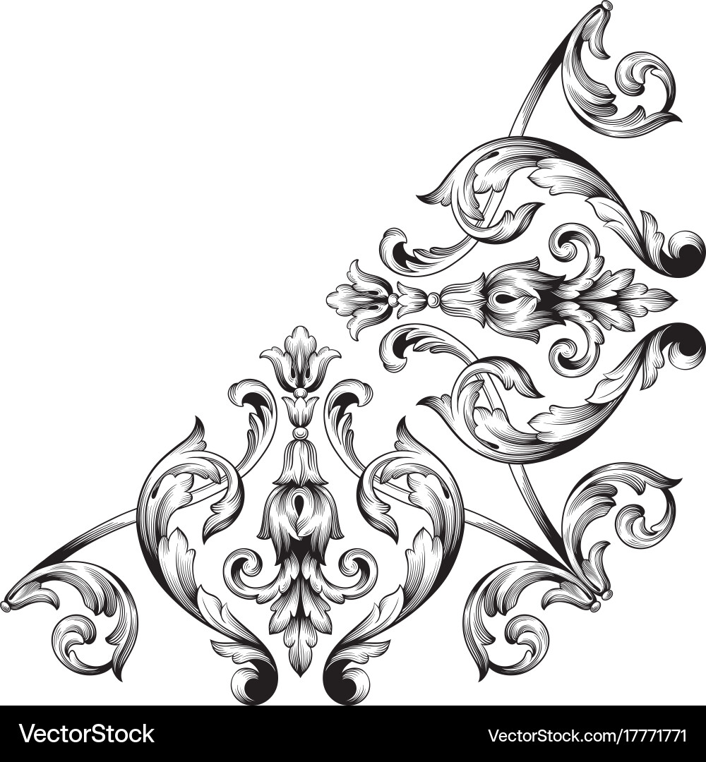 Classical baroque ornament Royalty Free Vector Image