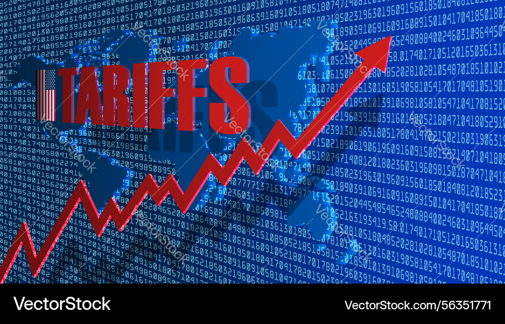 Economic poster 3d world map red tariffs Vector Image