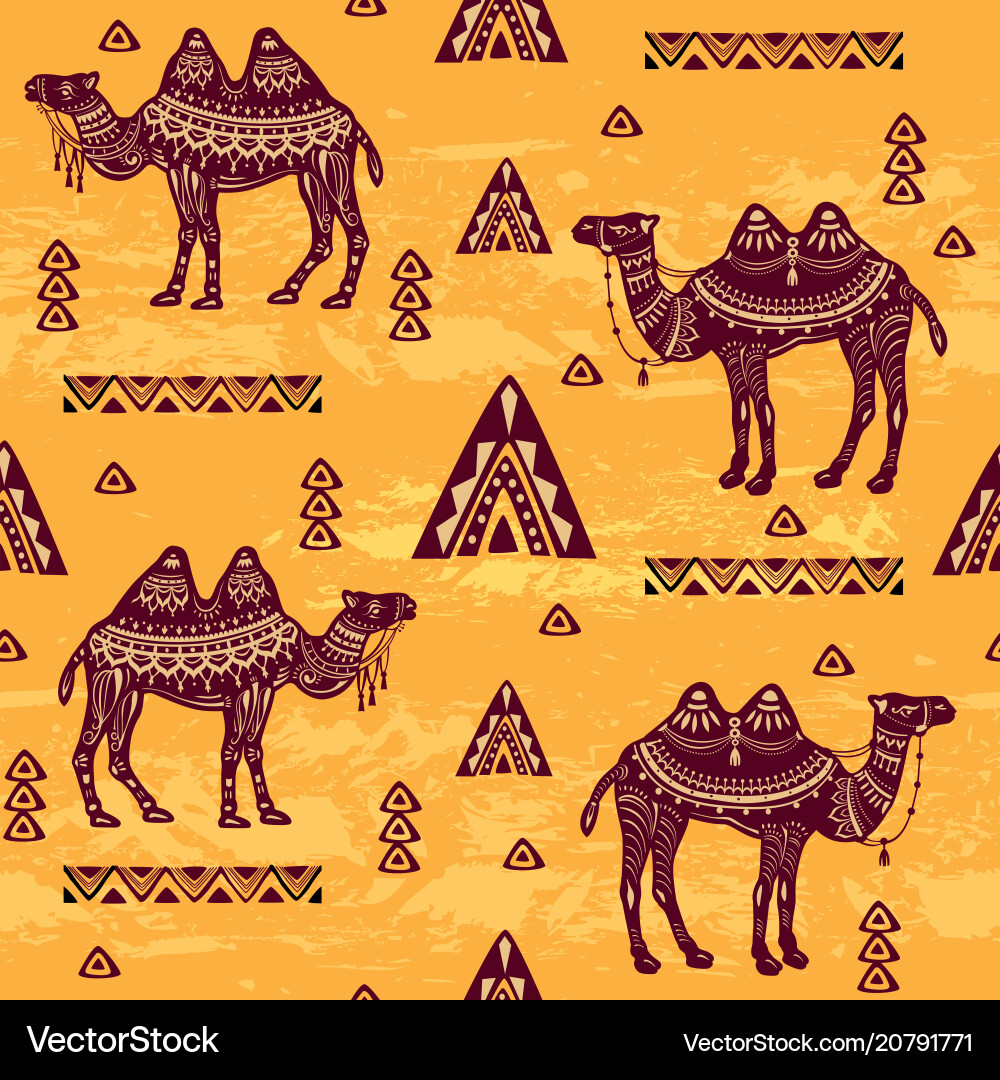 Ethnic Camel Pattern Royalty Free Vector Image