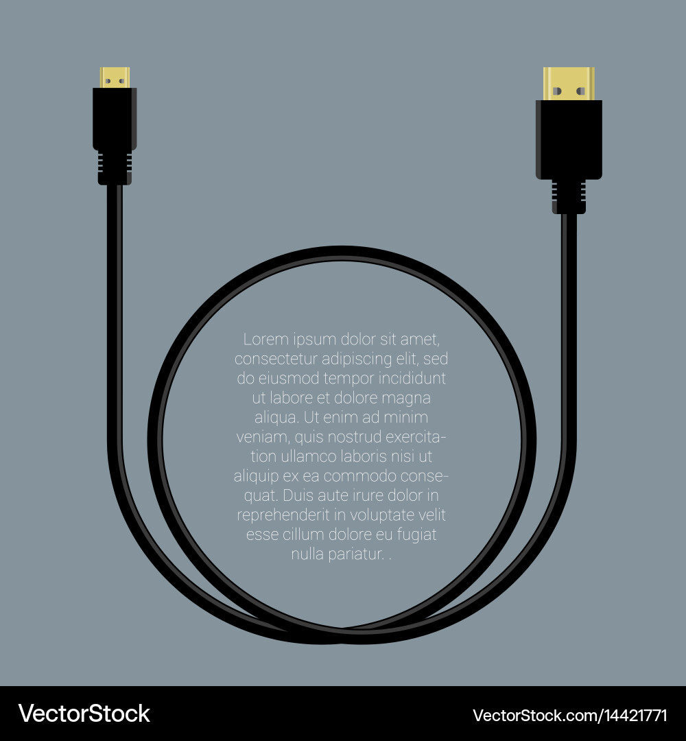 Hdmi data cable template Royalty Free Vector Image