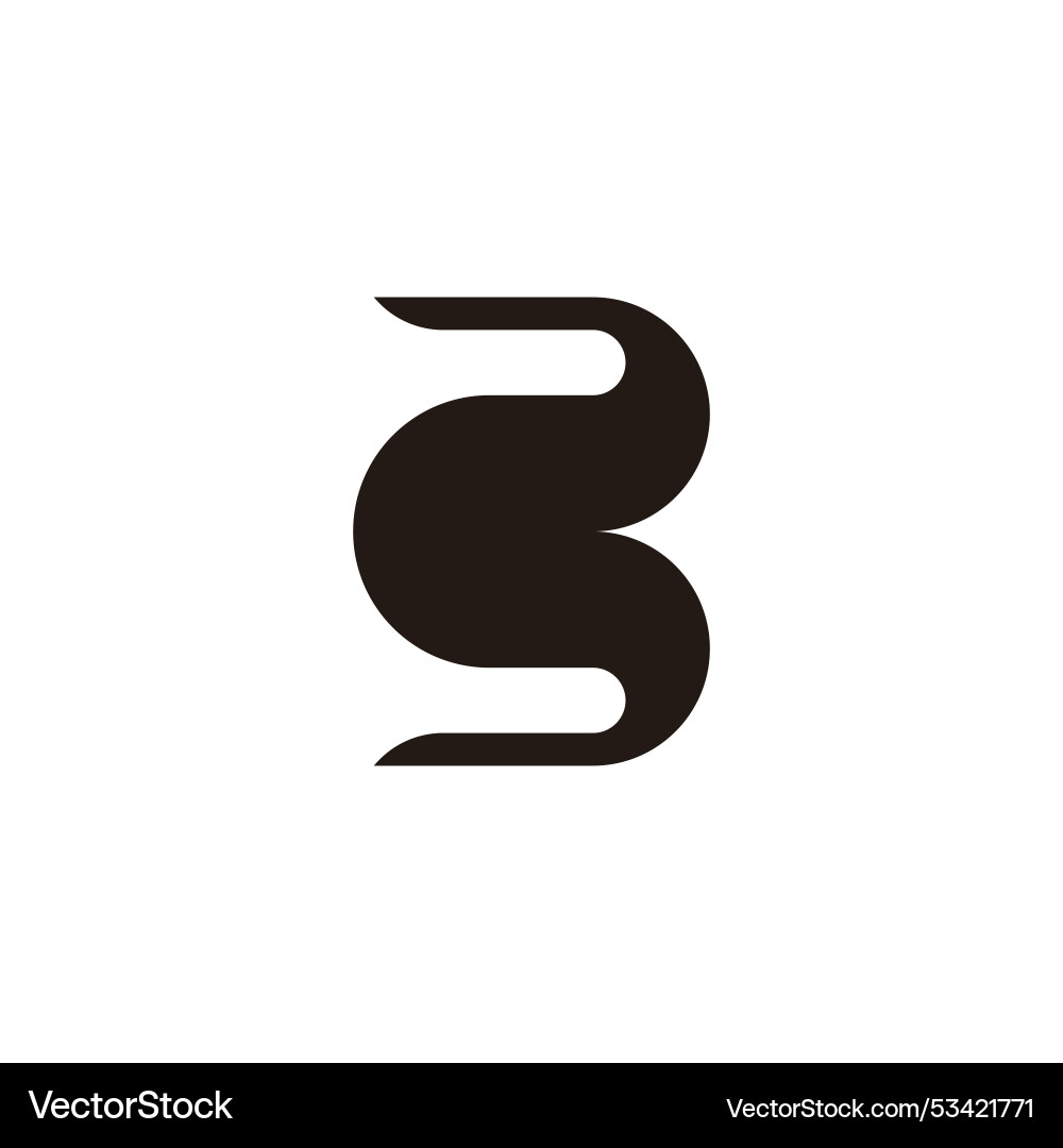 Letter cb abstract negative space simple Vector Image