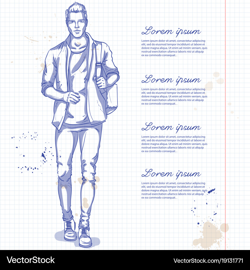 Man model Royalty Free Vector Image - VectorStock