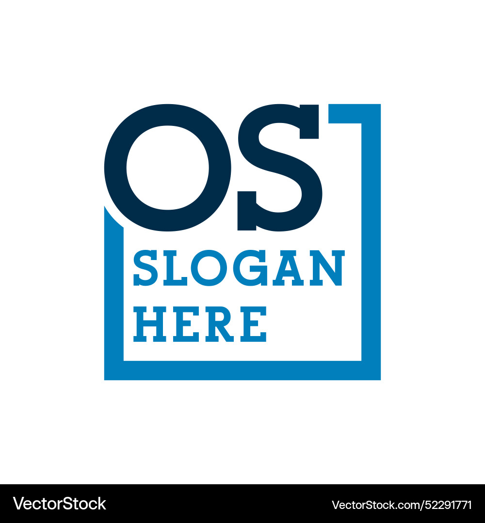 Minimal initials logo letters o and s os initial Vector Image
