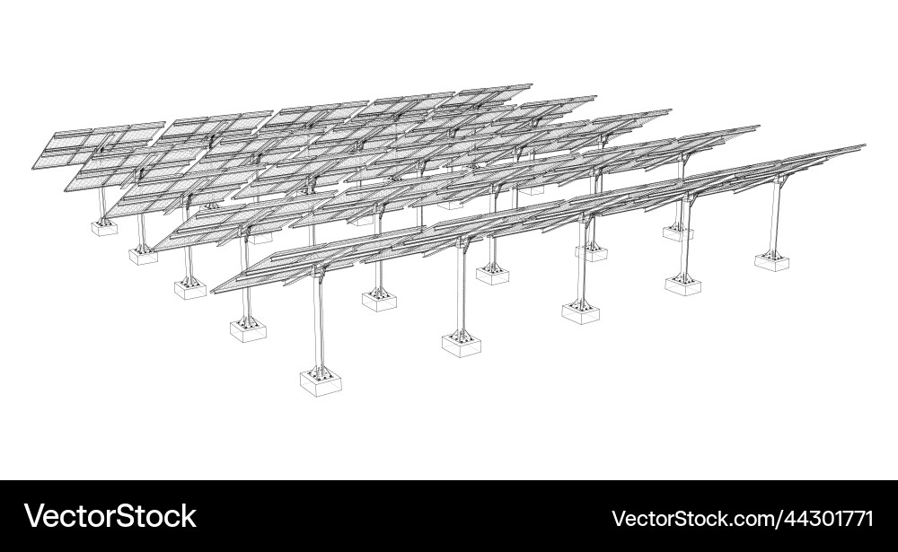 Solar panel field Royalty Free Vector Image - VectorStock
