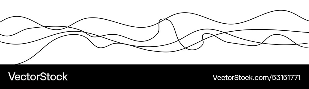 Thin curved wavy lines Royalty Free Vector Image