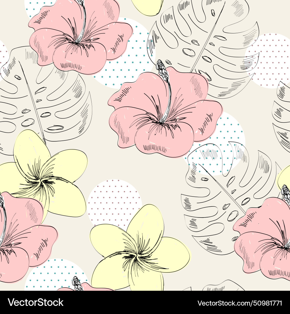Tropical seamless pattern Royalty Free Vector Image