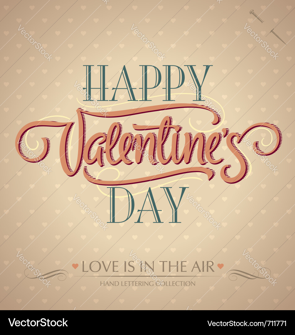 Valentine hand lettering Royalty Free Vector Image