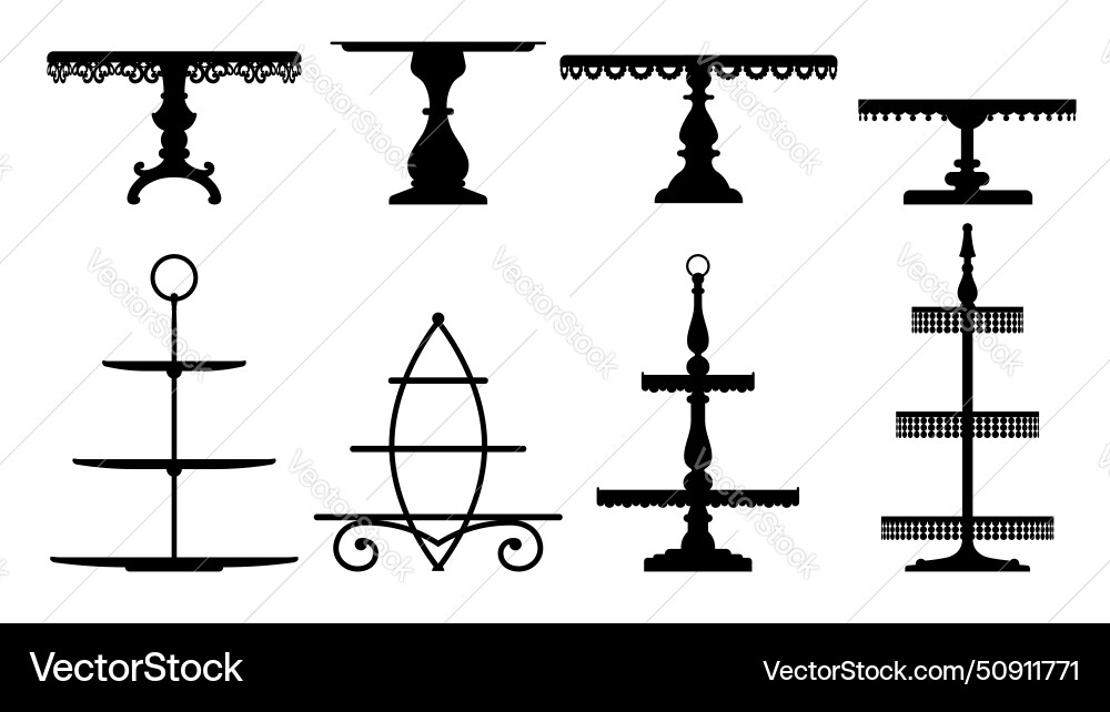 Wedding or tea cake platter stand and tray set Vector Image
