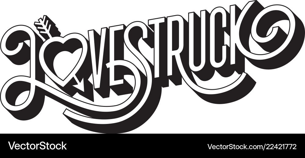3D Love Strike Typographic Royalty Free Vector Image