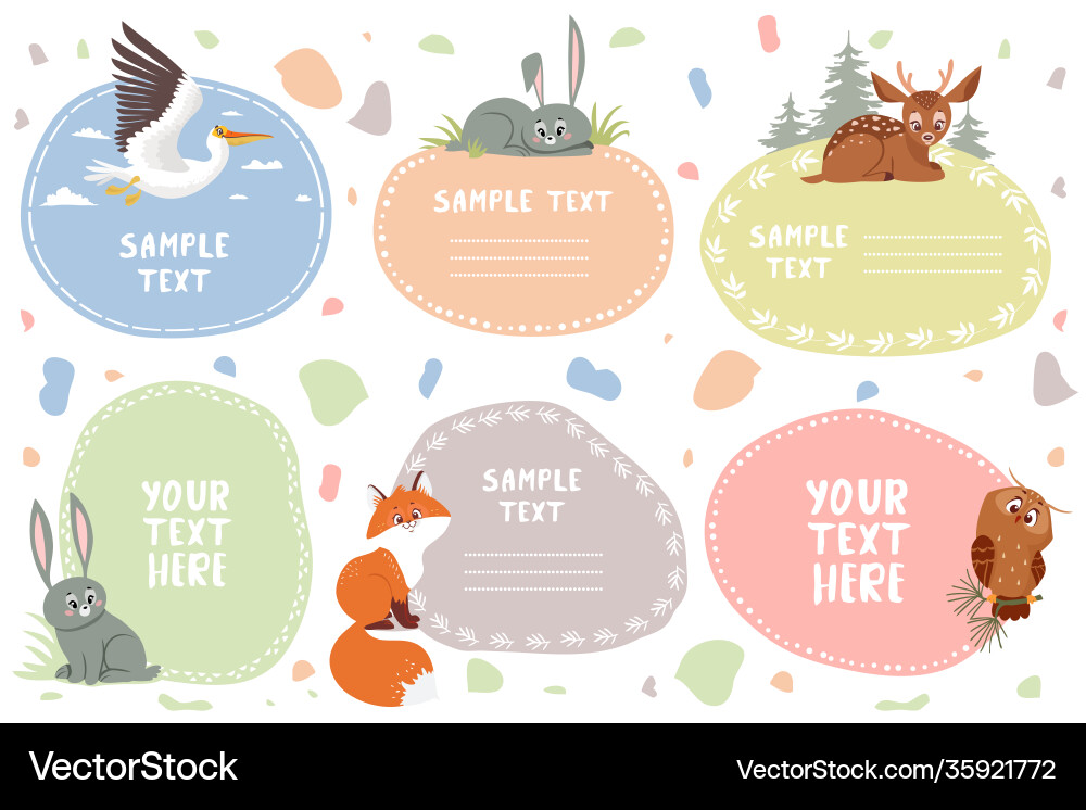 Animal stickers Royalty Free Vector Image - VectorStock