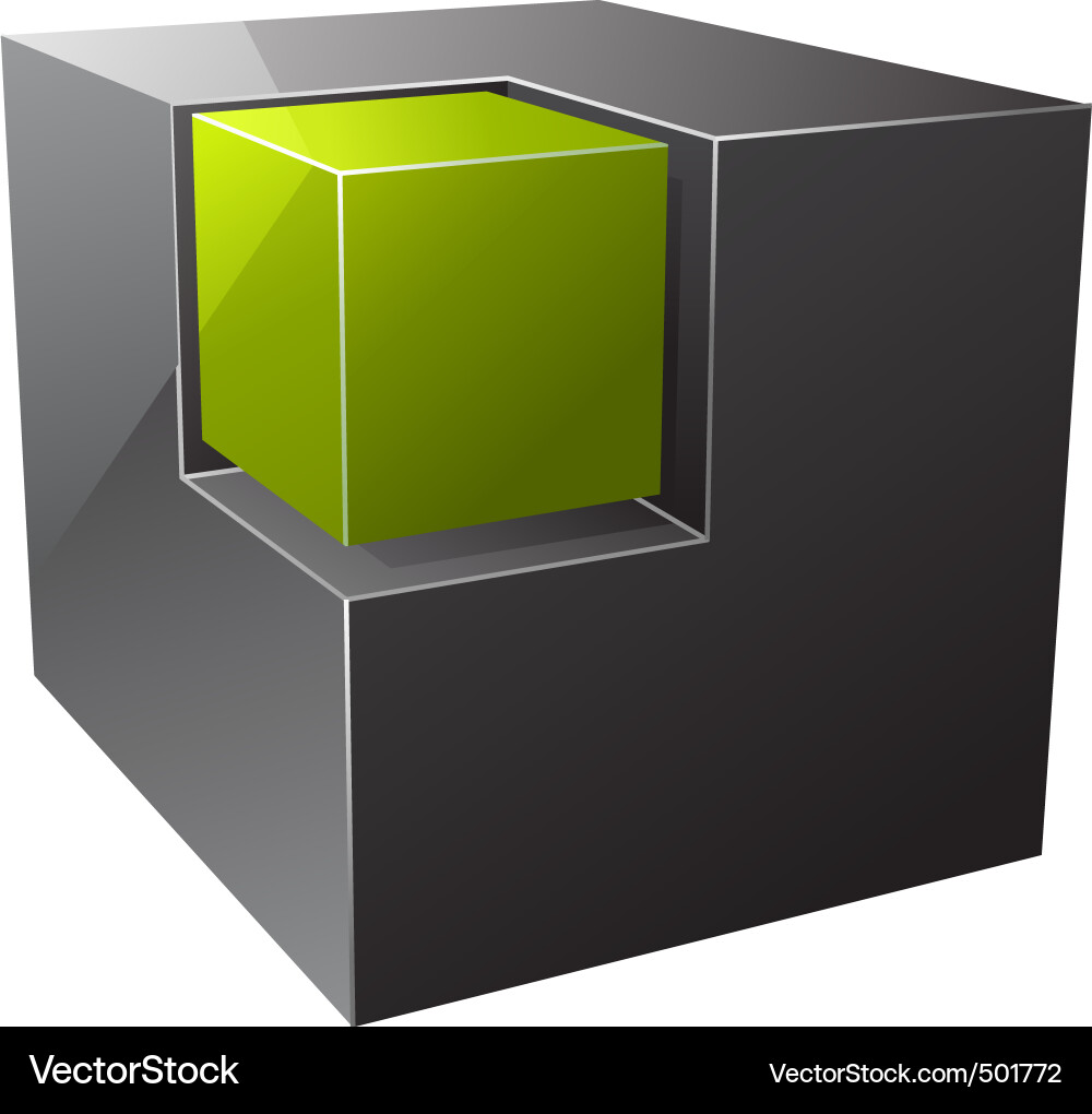Black cube Royalty Free Vector Image - VectorStock