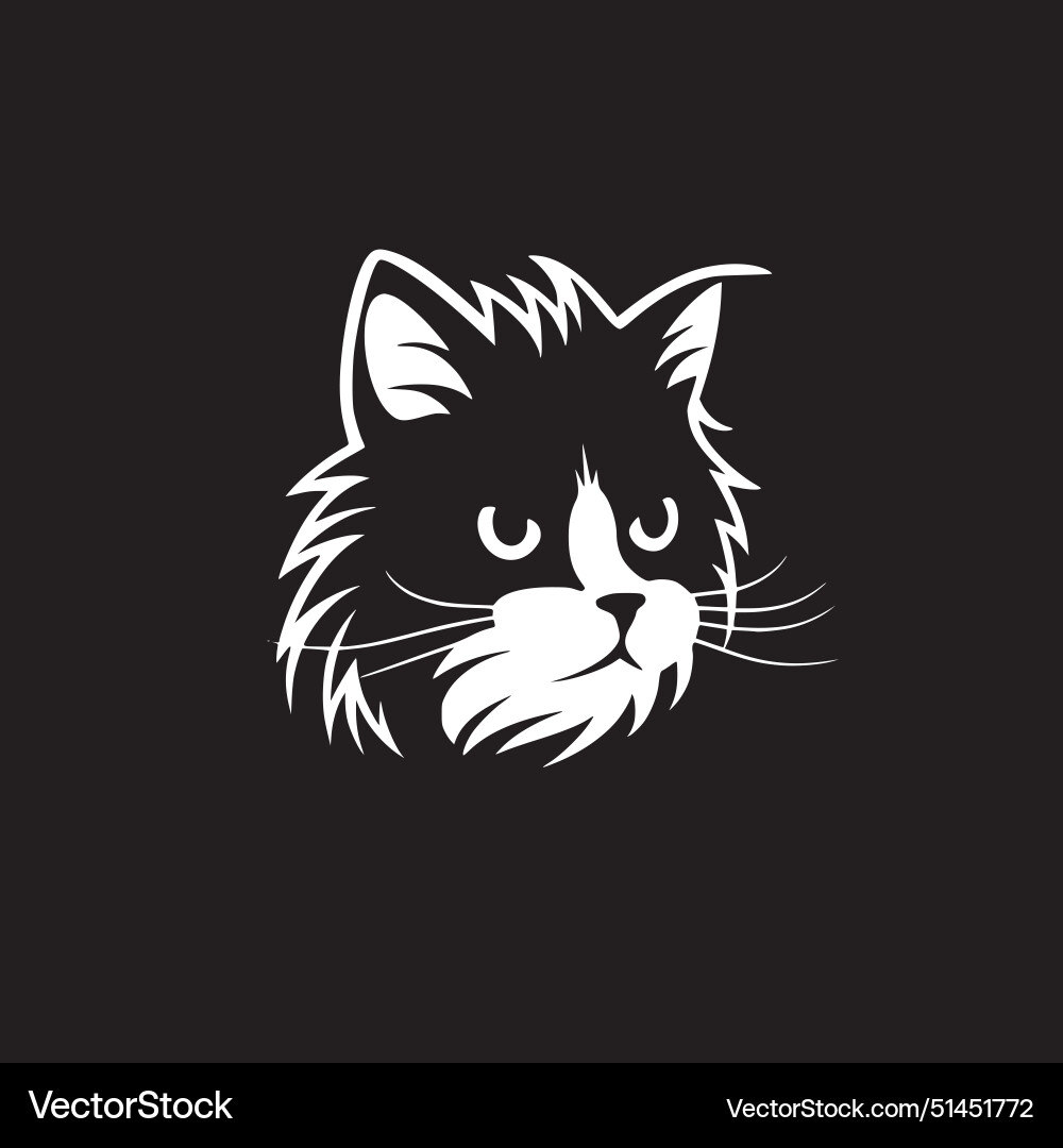 Cat - black and white isolated icon Royalty Free Vector