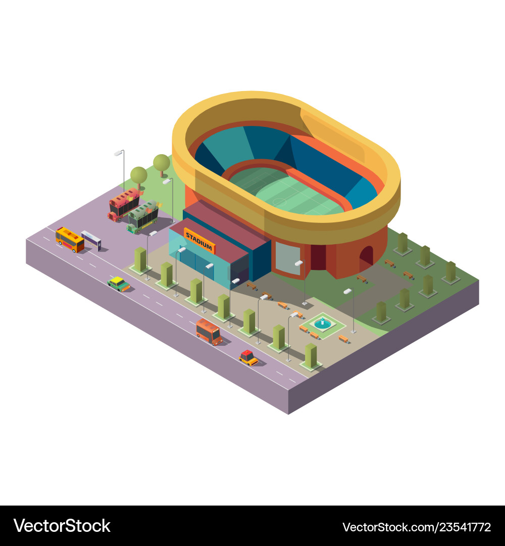 City stadium isometric projection icon Royalty Free Vector