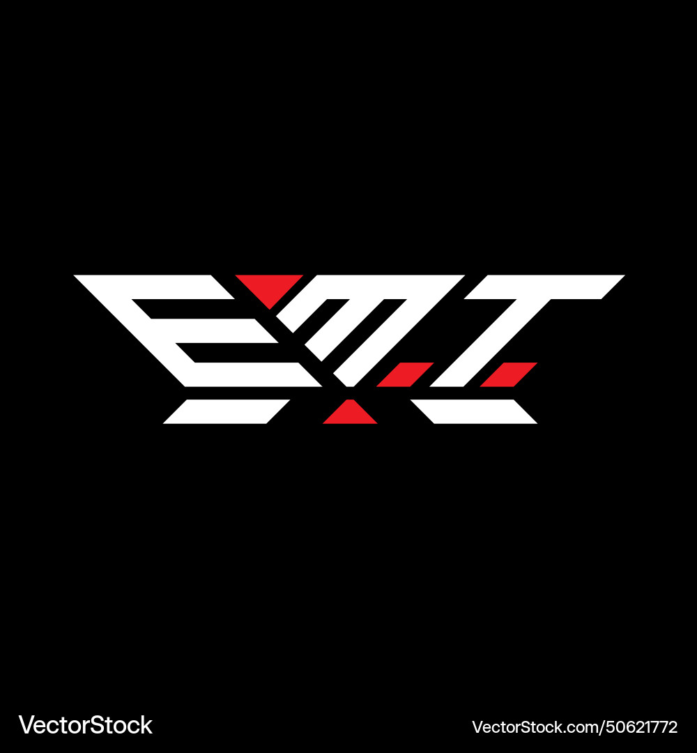 Emt letter logo design simple and modern Vector Image