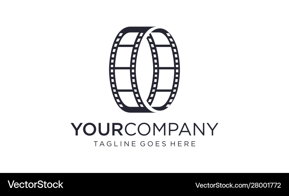 Film Reel Logo Template Royalty Free Vector Image