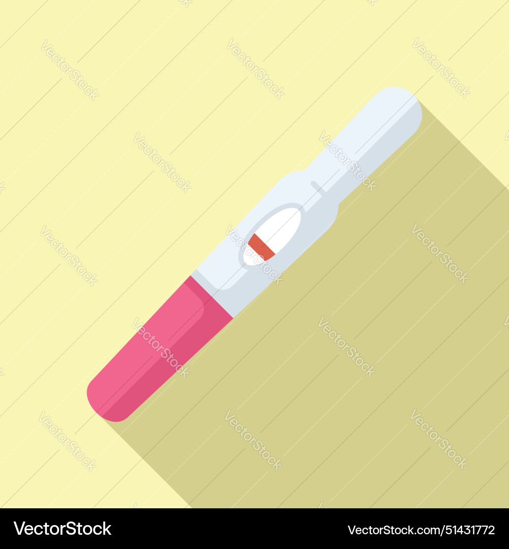 Flat design of a pregnancy test showing Royalty Free Vector