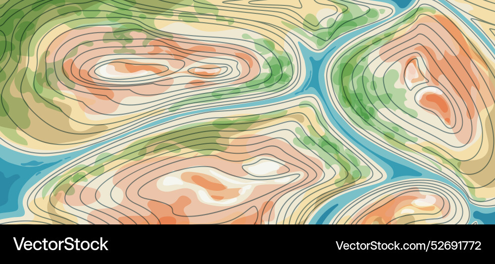 Geodesy colored map Royalty Free Vector Image - VectorStock