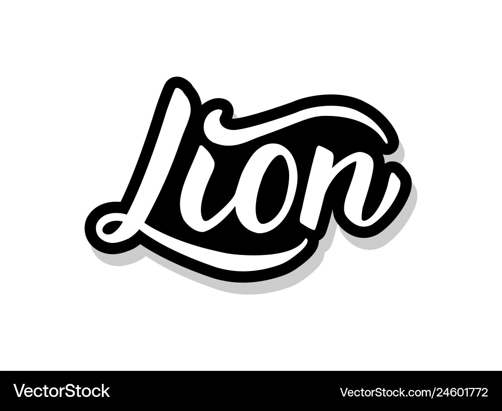 Lion calligraphy template text for your design Vector Image