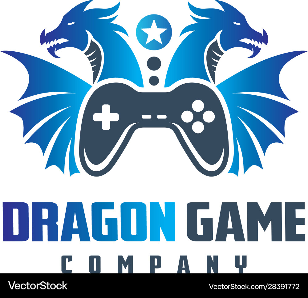 Logo design online dragon game Royalty Free Vector Image