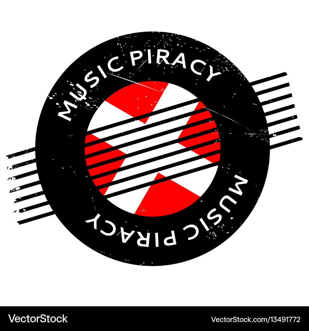 Music piracy rubber stamp Royalty Free Vector Image