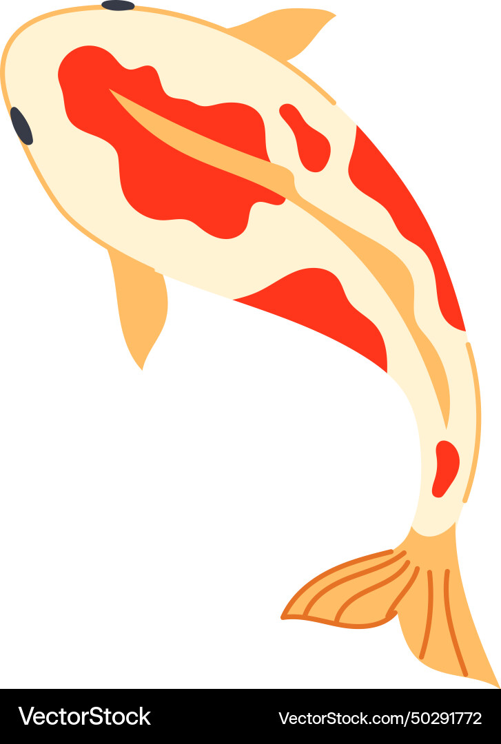 Oriental koi fish carp cartoon Royalty Free Vector Image
