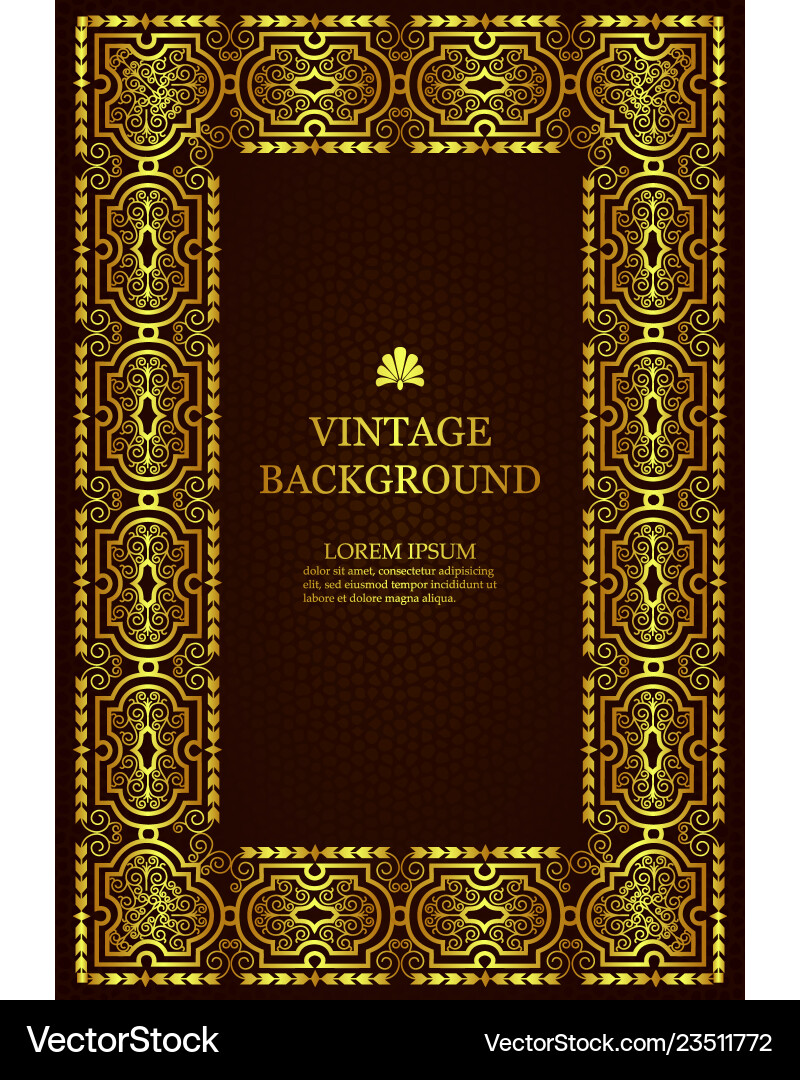 Ornate Gold Baroque Border Royalty Free Vector Image