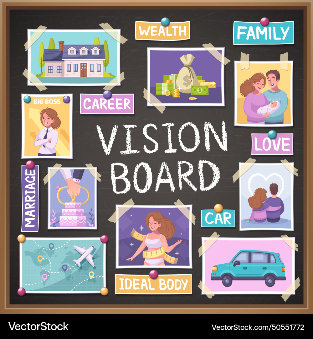 Vision board planner Royalty Free Vector Image