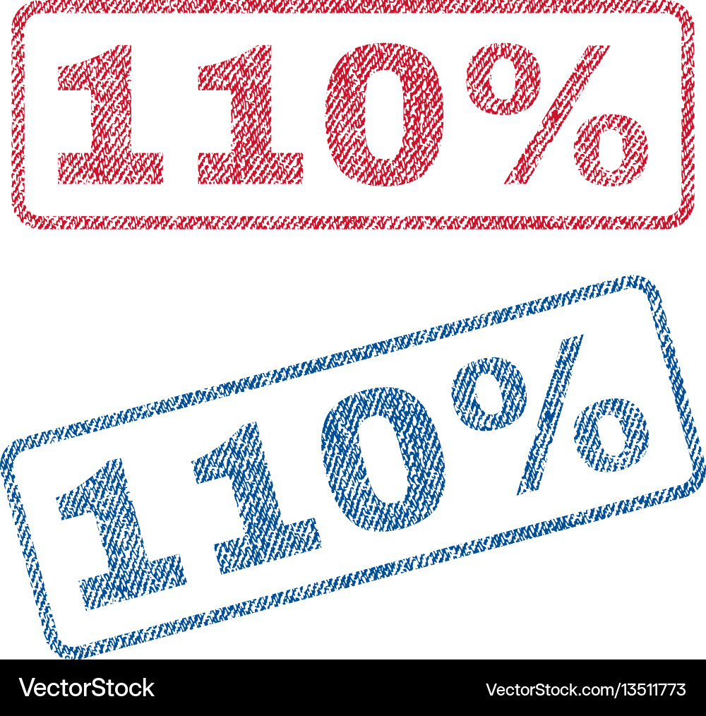110 percent textile stamps Royalty Free Vector Image