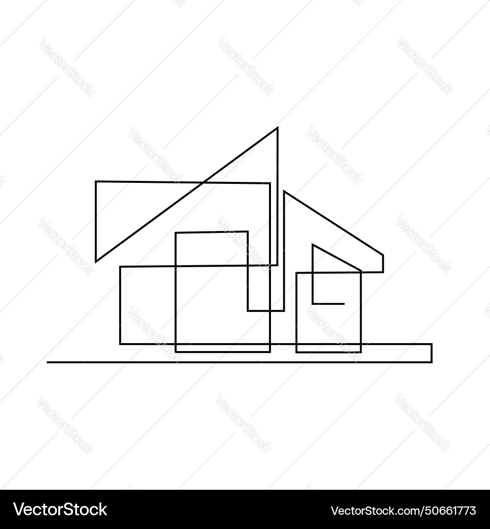 Architecture house line design Royalty Free Vector Image