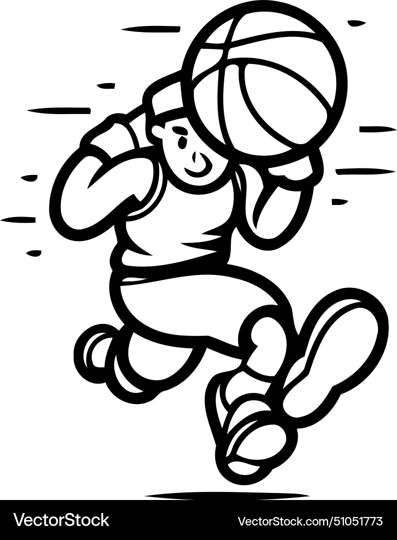 Basketball player logo design template Royalty Free Vector