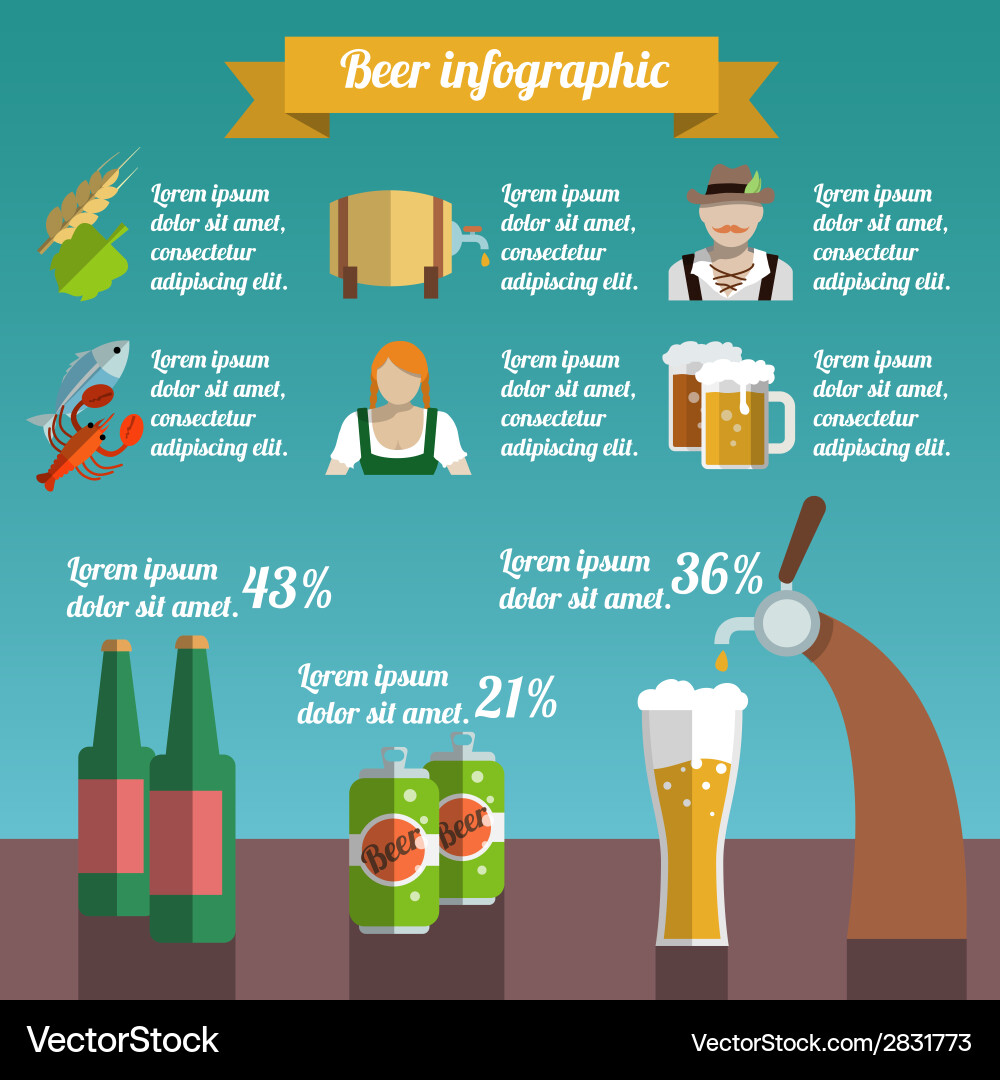 Beer infographic set Royalty Free Vector Image