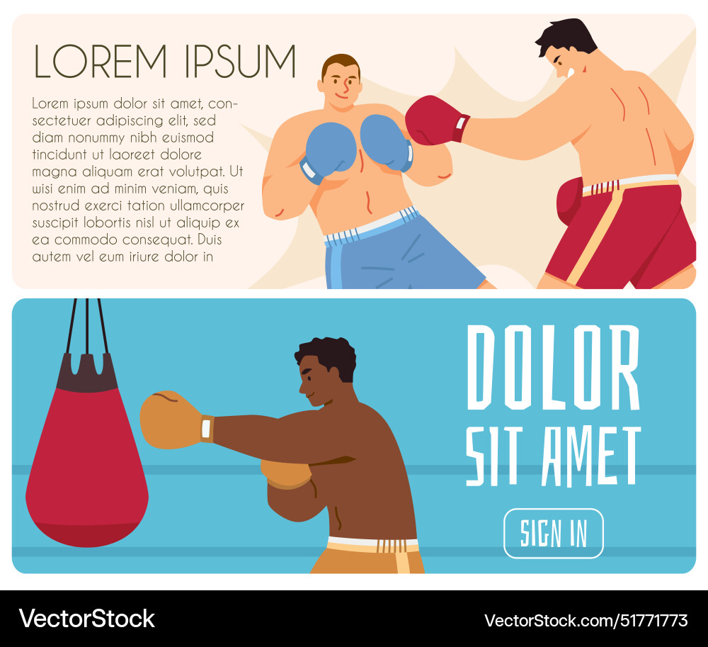 Boxers and training set Royalty Free Vector Image