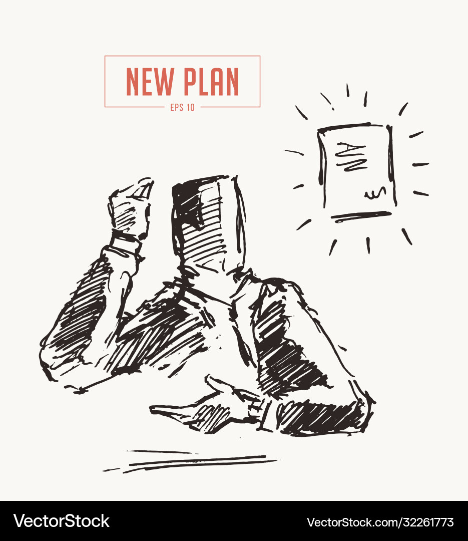 Business man inventing project startup idea Vector Image