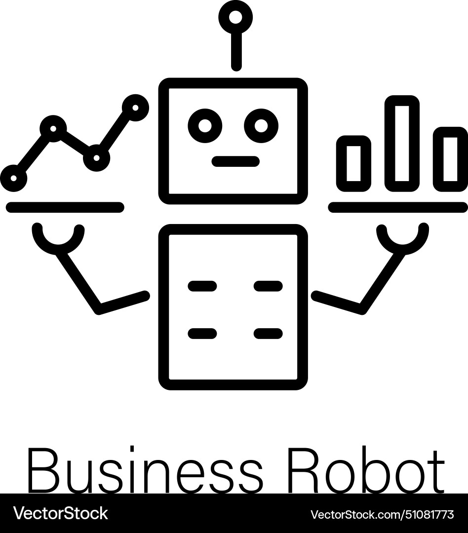 Business robot Royalty Free Vector Image - VectorStock