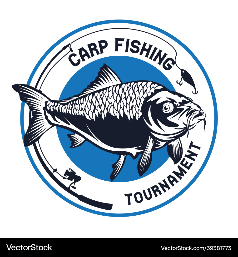 Carp fishing logo Royalty Free Vector Image - VectorStock