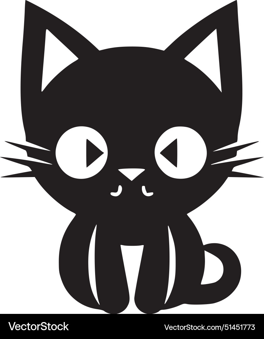 Cat - black and white isolated icon Royalty Free Vector