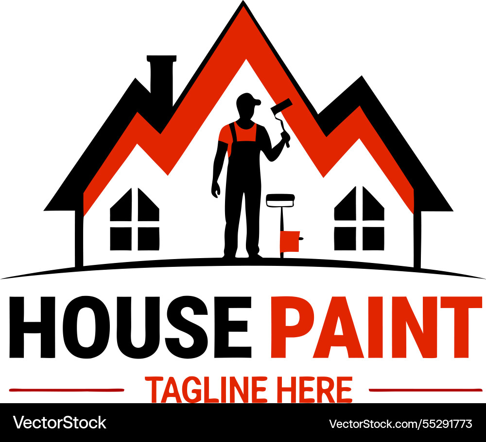 House paint logo design Royalty Free Vector Image