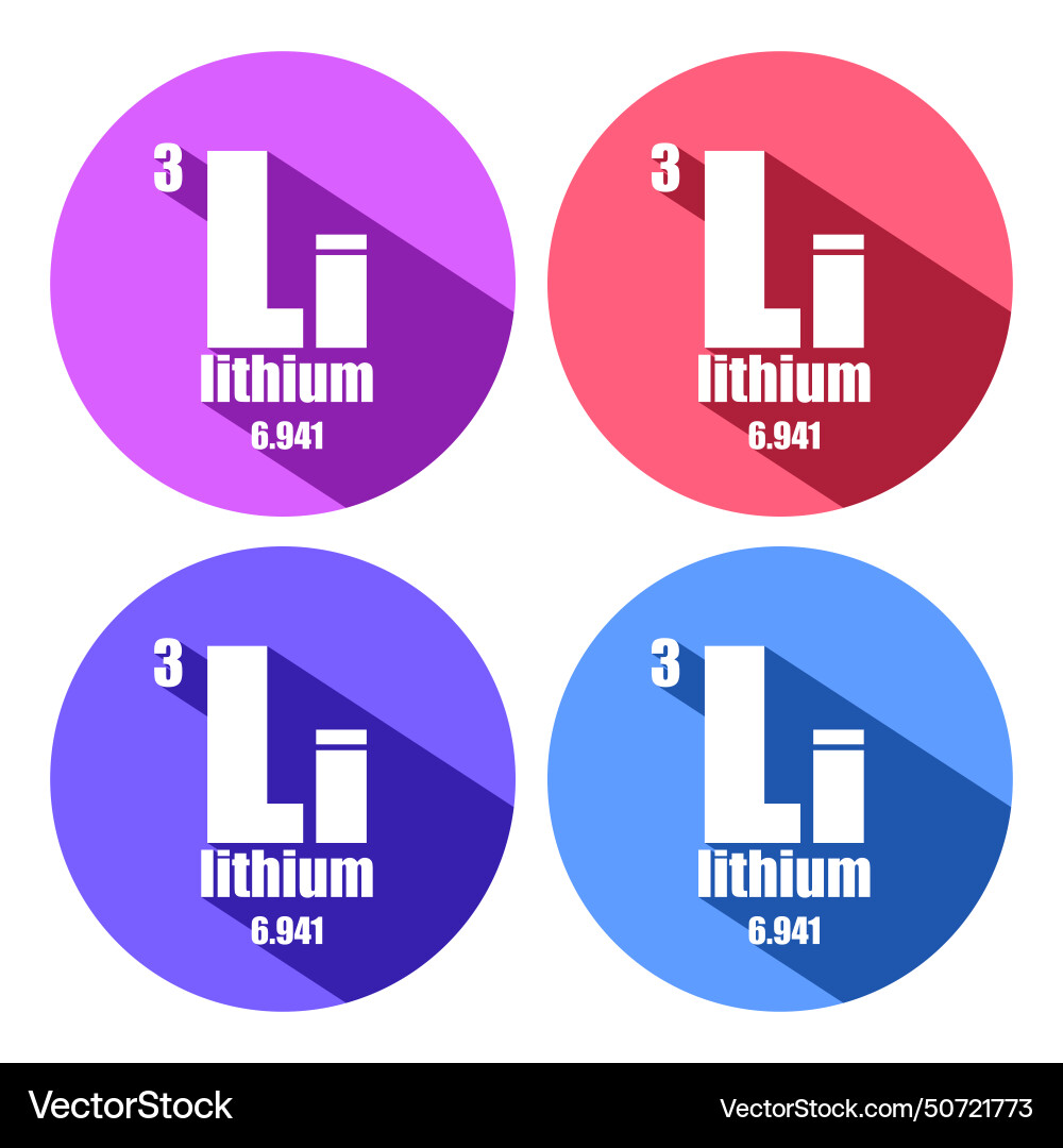 Lithium chemical element sign with atomic number Vector Image