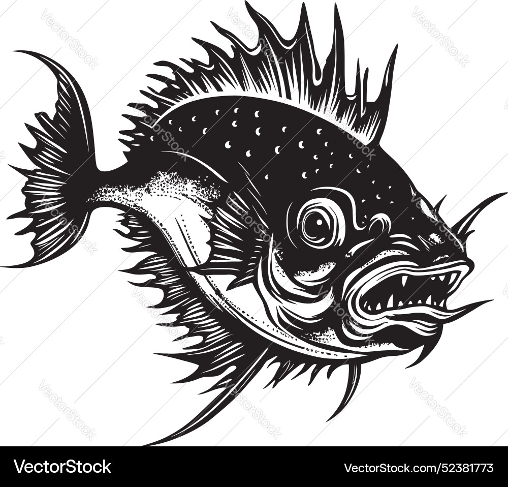 Nightmarish abyssal predator sinuous logo concept Vector Image