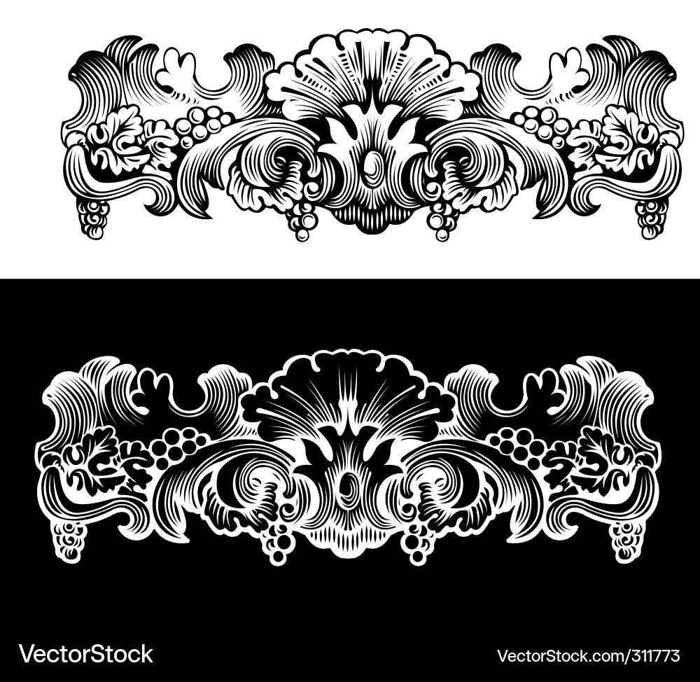 Ornate Floral Engraving Royalty Free Vector Image