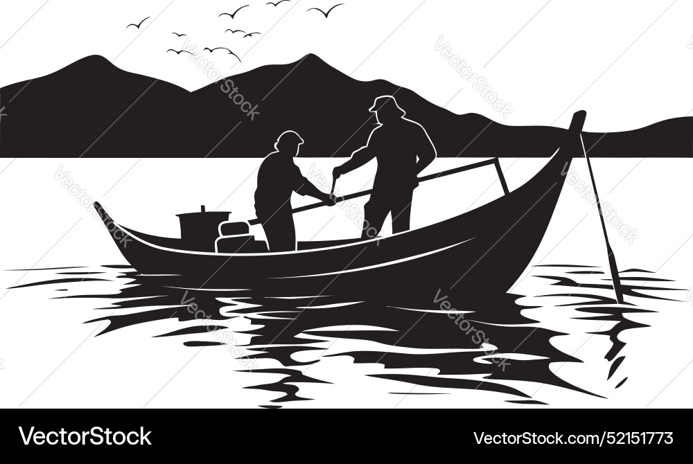 River roamer small boat logo design wave Vector Image