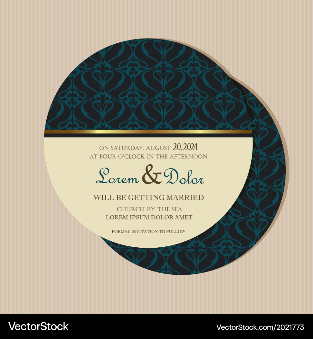 Round vintage invitation Royalty Free Vector Image