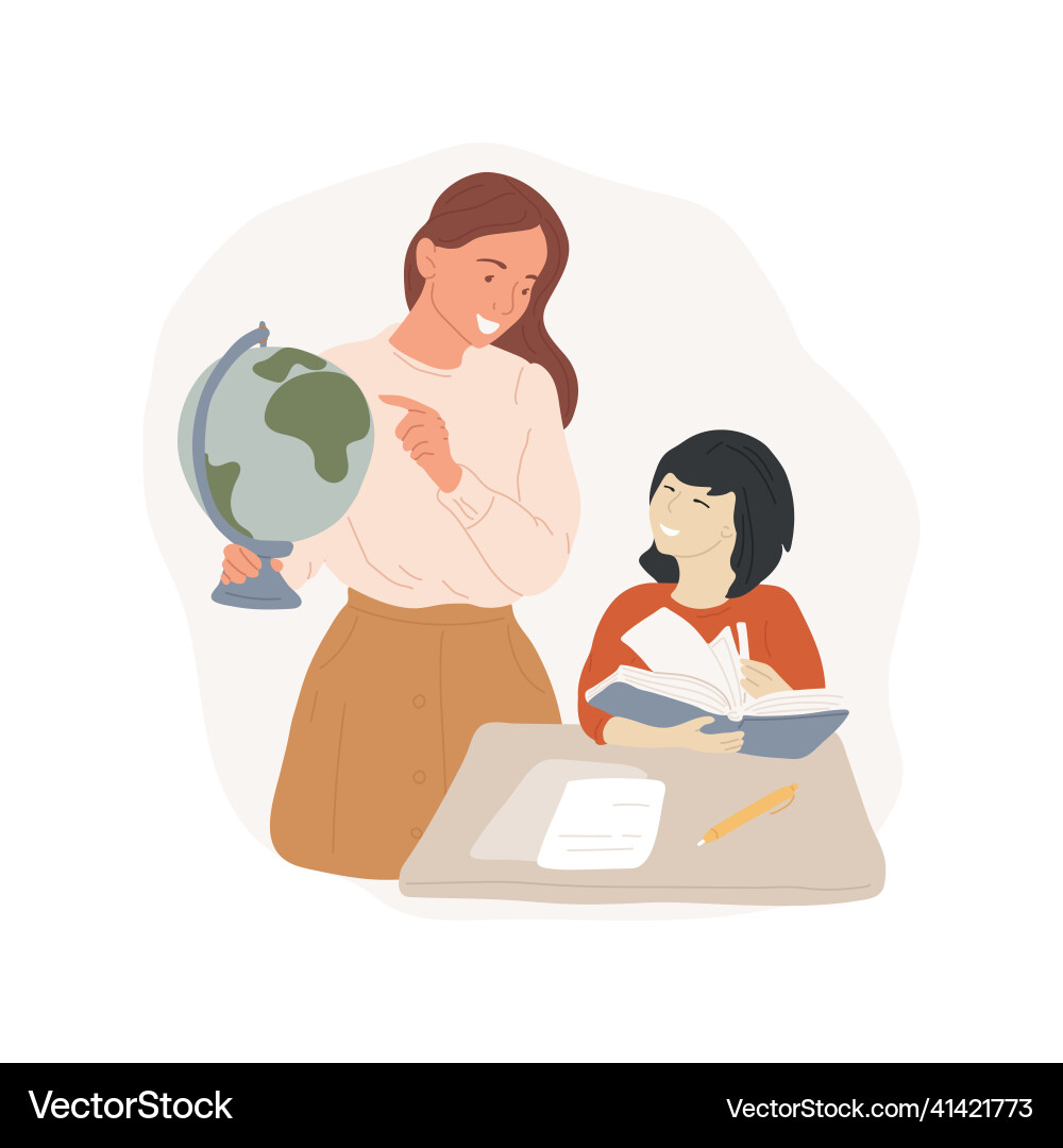 Social studies tutor isolated cartoon Royalty Free Vector