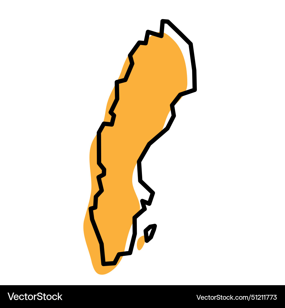 Sweden simplified map Royalty Free Vector Image