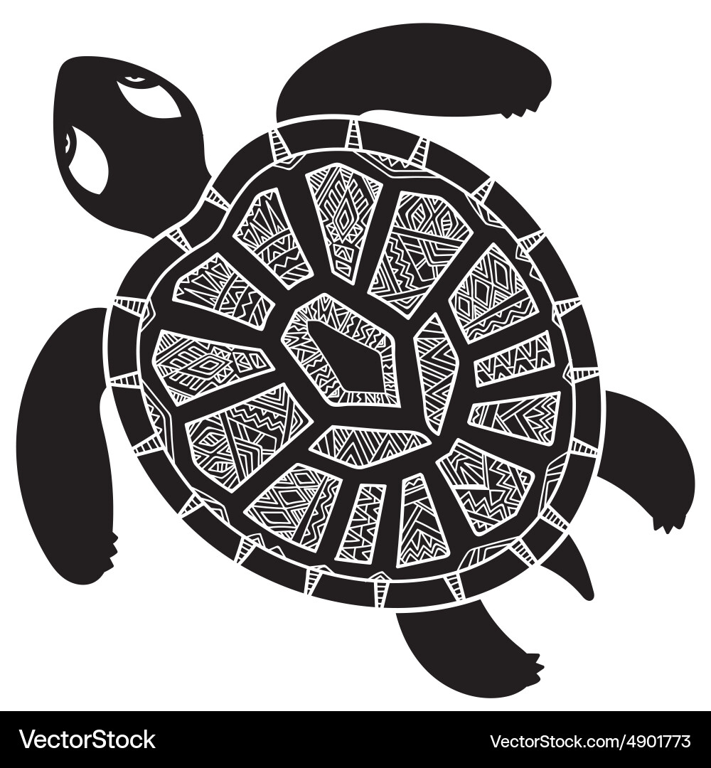 Tribal Turtle Totem - Ornamental Shell Royalty Free Vector