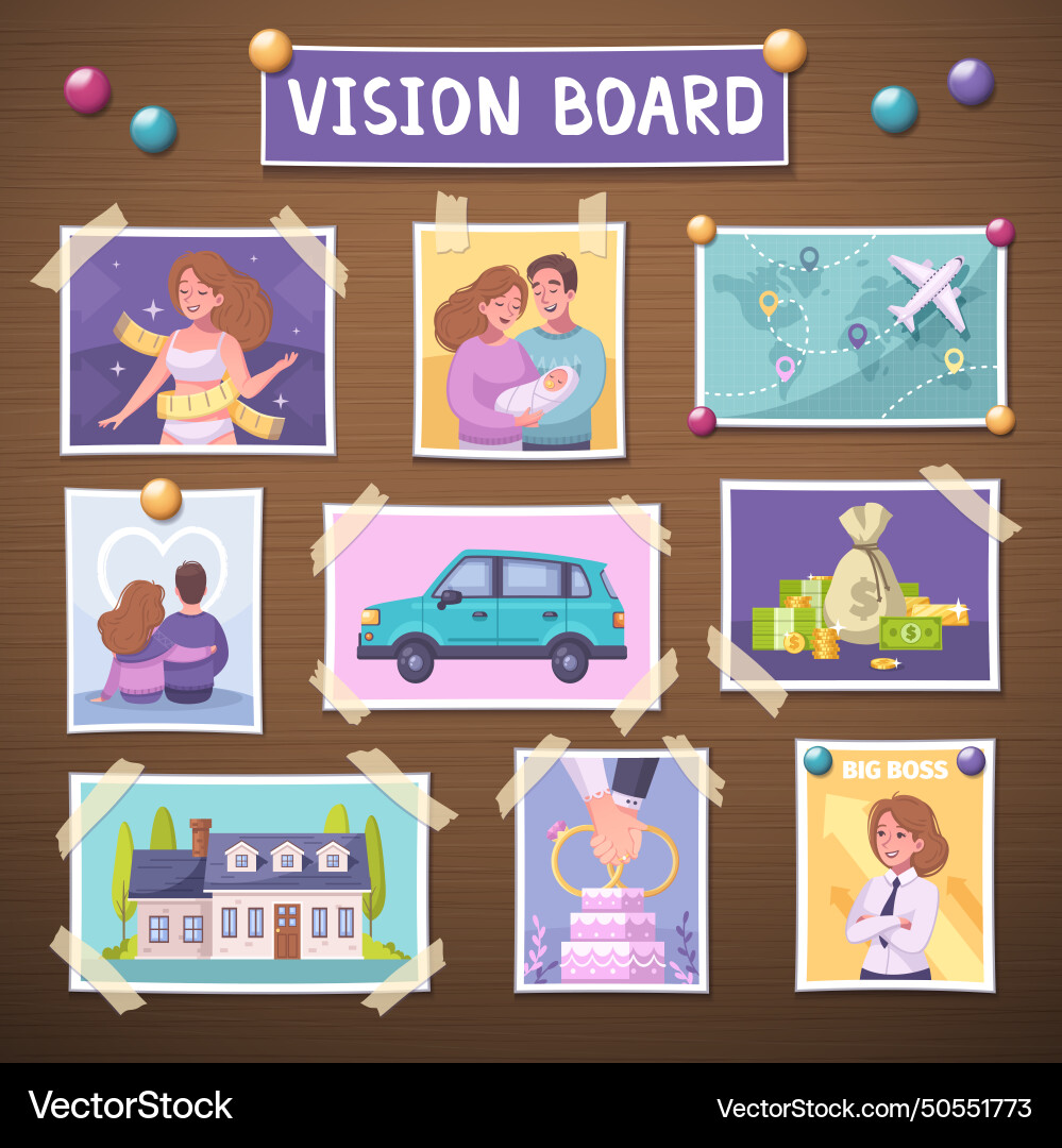 Vision board Royalty Free Vector Image - VectorStock