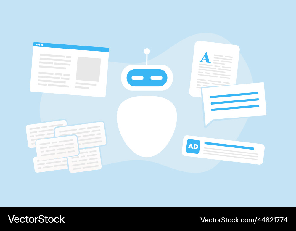 AI Content & Marketing Royalty Free Vector Image