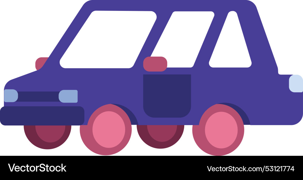 Car flat icon design isolated on white Royalty Free Vector