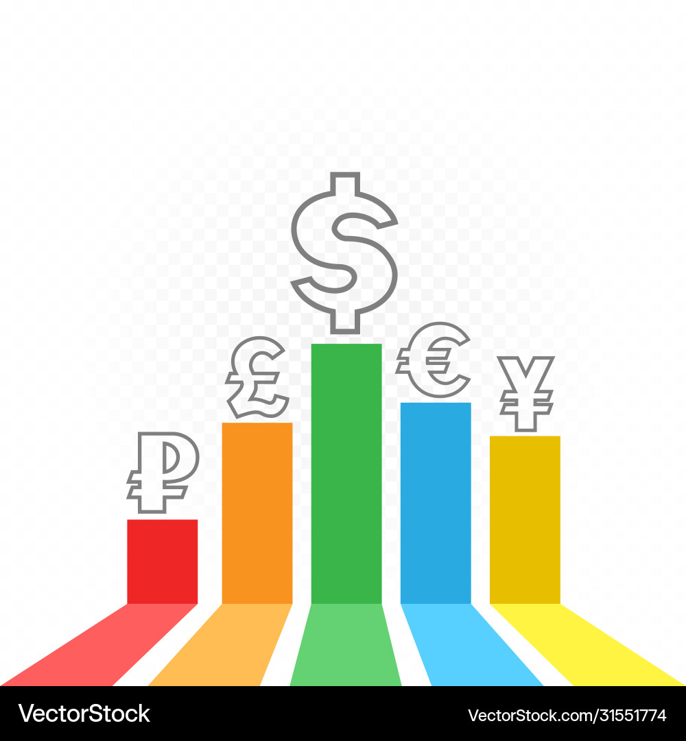Currency value world chart Royalty Free Vector Image