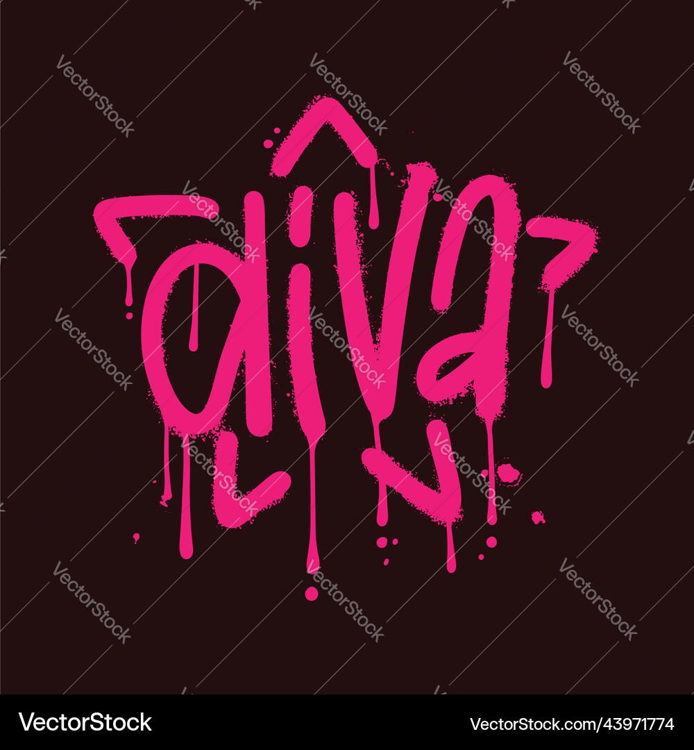 Diva - urban street graffiti style lettering wird Vector Image